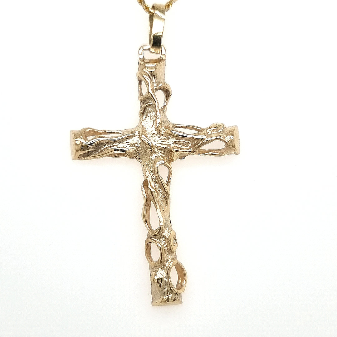 9ct Yellow Gold Large Custom Made Cross & Bail 6cm X 3.5cm | Maurizio ...
